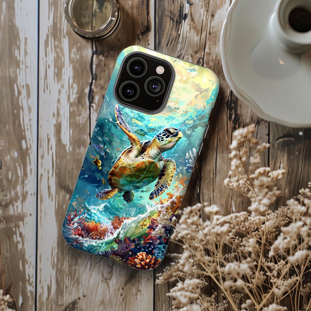 Turtle Phone Case Birthday Gift for Her Gif iPhone 15 14 13 12 11 ...