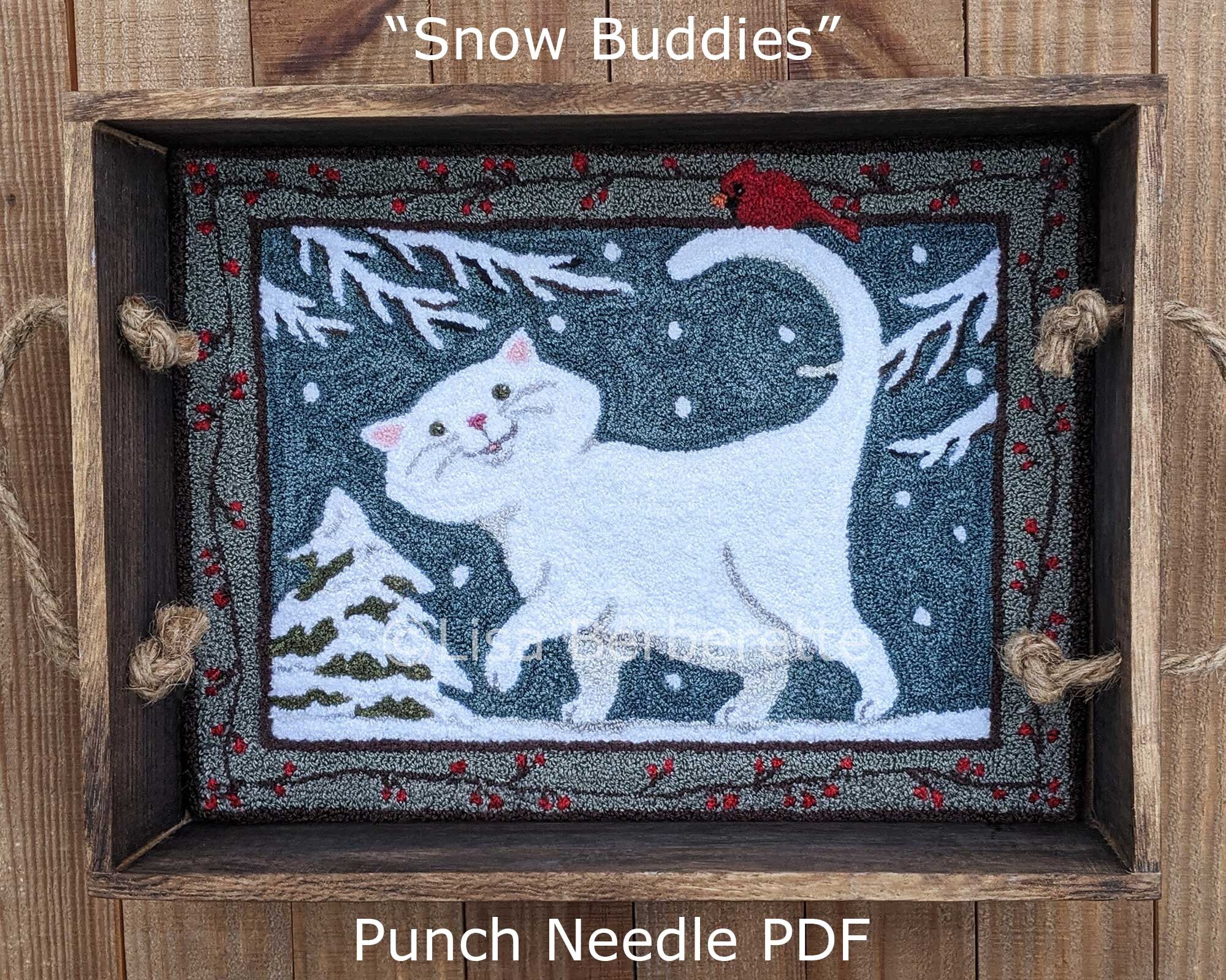 Snow Buddies - Punch Needle PDF Pattern - Digital Download – Christmas, Cat, Winter, Snow - Etsy