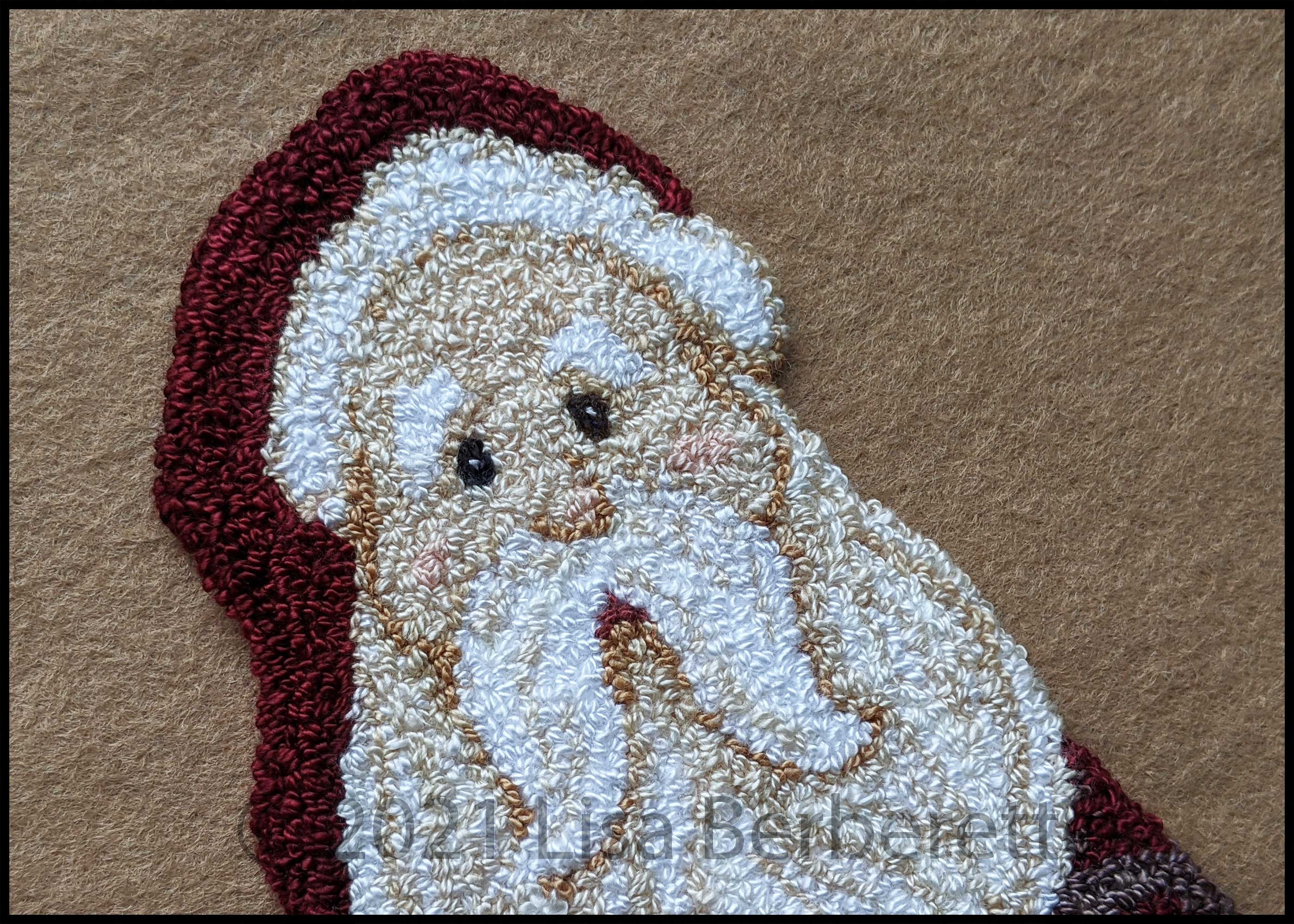 Santa Shepherd - Punch Needle Download PDF - Christmas Santa and Sheep ...
