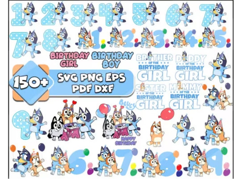 150 Images, Bluey SVG & PNG Bundle, Bluey and Friends SVG and Png ...