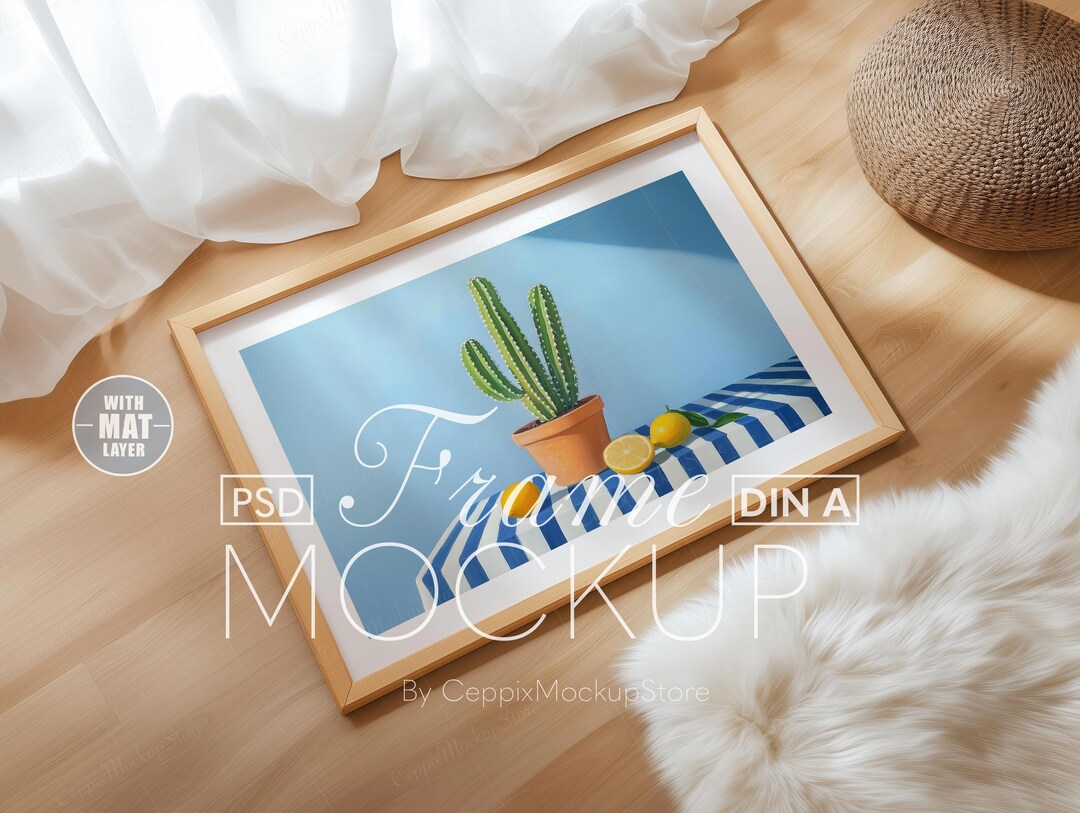 Horizontal Landscape Frame Mockup, A3 A4 Poster Mockup Minimalist Wood ...
