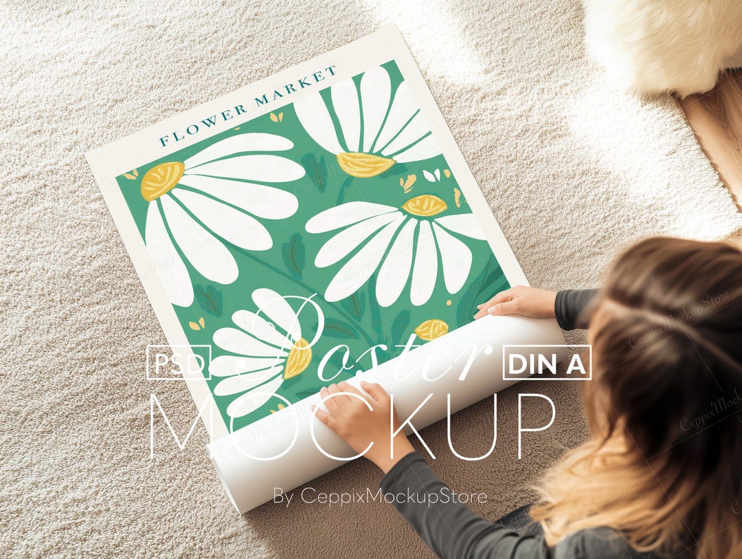Rolled Poster Mockup, A4 A3 ISO Sizes, PSD Template (digital Download ...