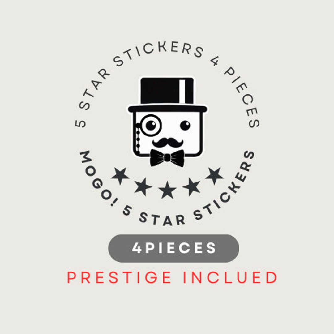 Mog0 Go 5 Star Sticker Prestige Set Included 4pc - Etsy