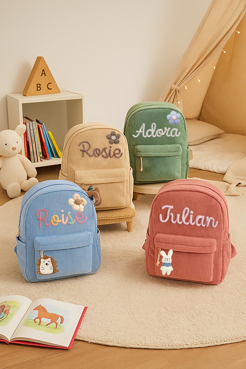 Custom Kids Backpack With Name School Bag Personalized Toddler Book Bag ...