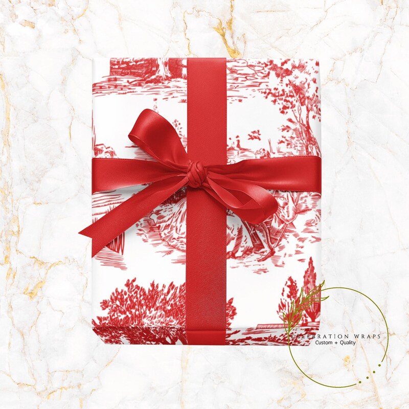 Red Toile Paper - Etsy