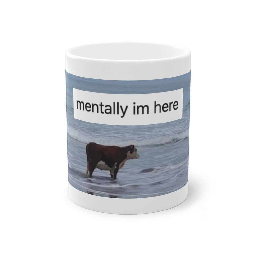 Funny Meme Mug Mentally Im Here Mug Great Gift for Best Friend ...