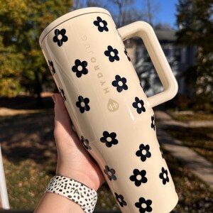 Floral Tumbler: Custom Epoxy-free Cream Hydrojug, Stanley, Brumate ...