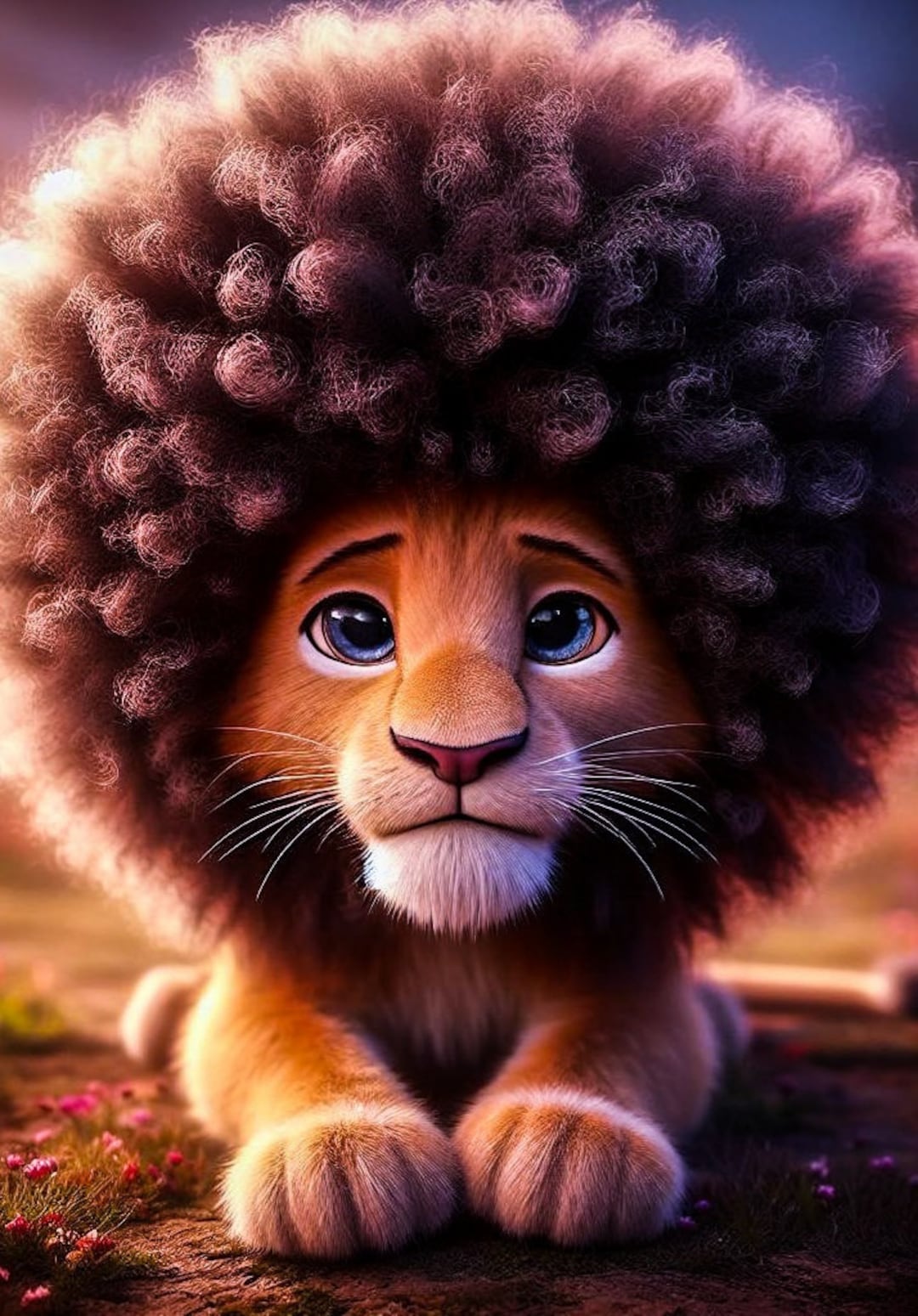 Afro Lion, Lion Art, Children's Art, Wall Art, Home Decor, Art Print ...