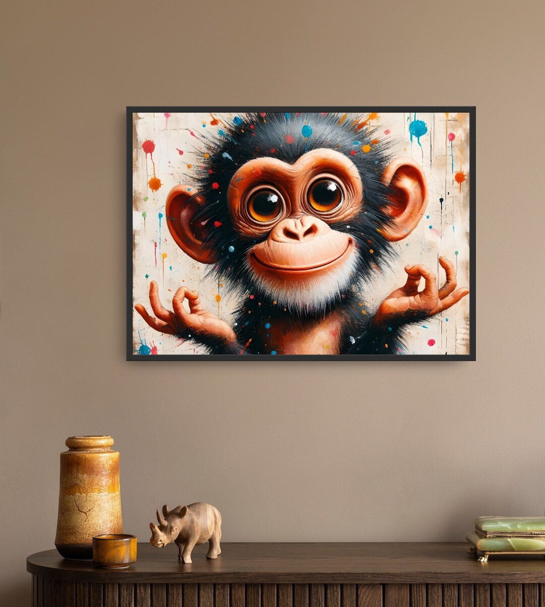 Childrens Wall Art, Monkey Fun, Monkey Art, Chimpanze Art, Wall Art ...