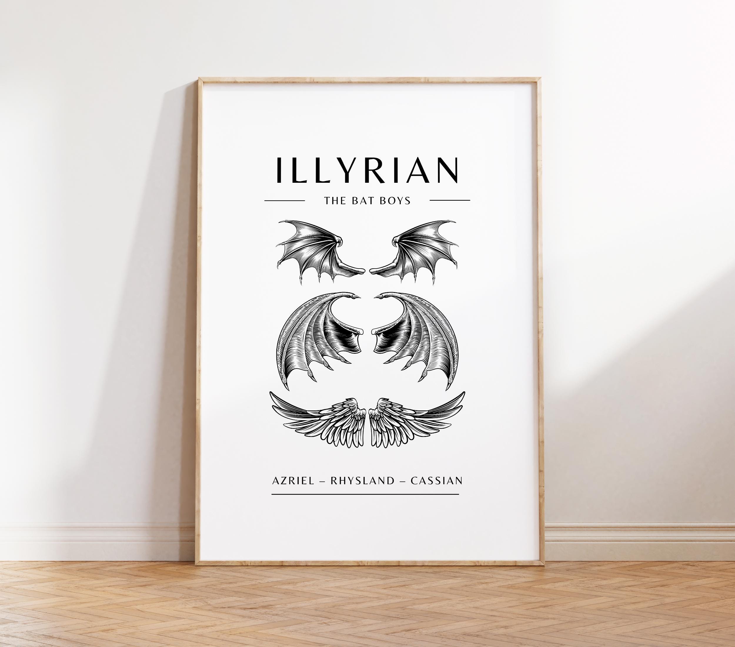 Acotar Rhysand Cassian Azriel Illyrian Wings Digital Print Acotar Poster Velaris Art Print A ...