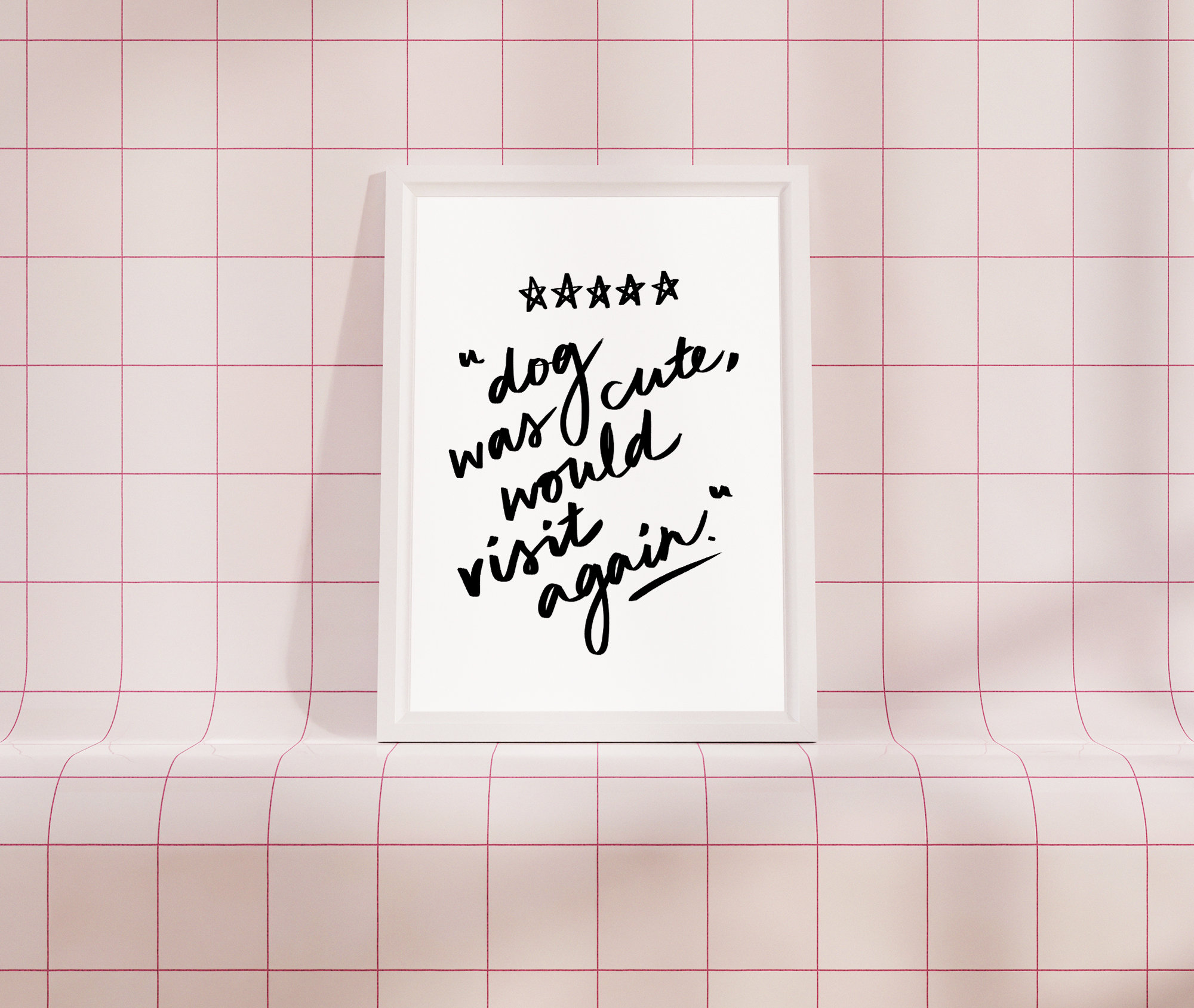 Dog Was Cute Would Visit Again Quote Print Preppy Handwritten ...