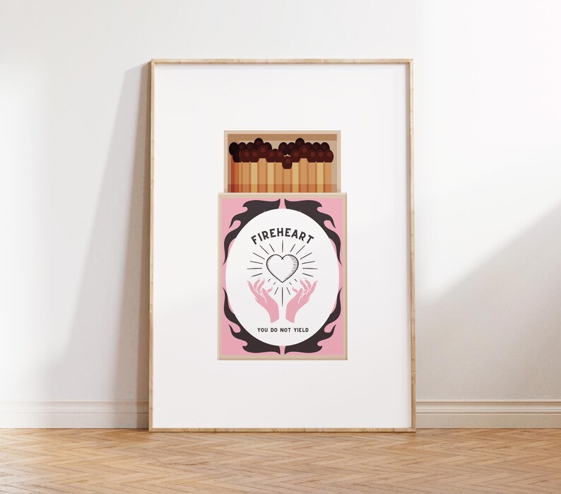 TOG Throne of Glass Inspired Matchbox Style Print Fireheart Booktok ...