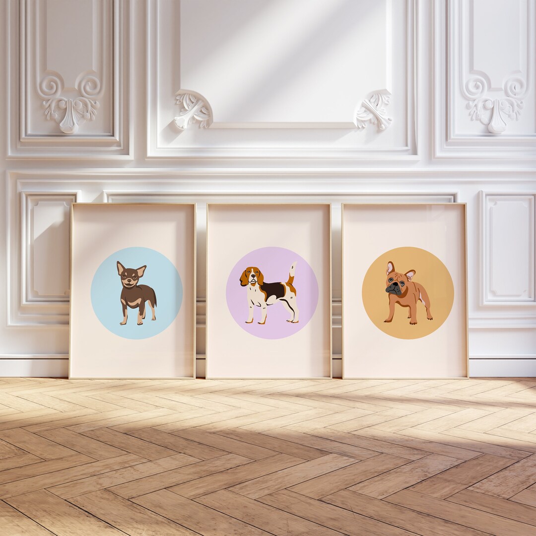 Dog Print I Poster Set of 3 I Chihuahua I French Bulldog I Beagle I Dog ...