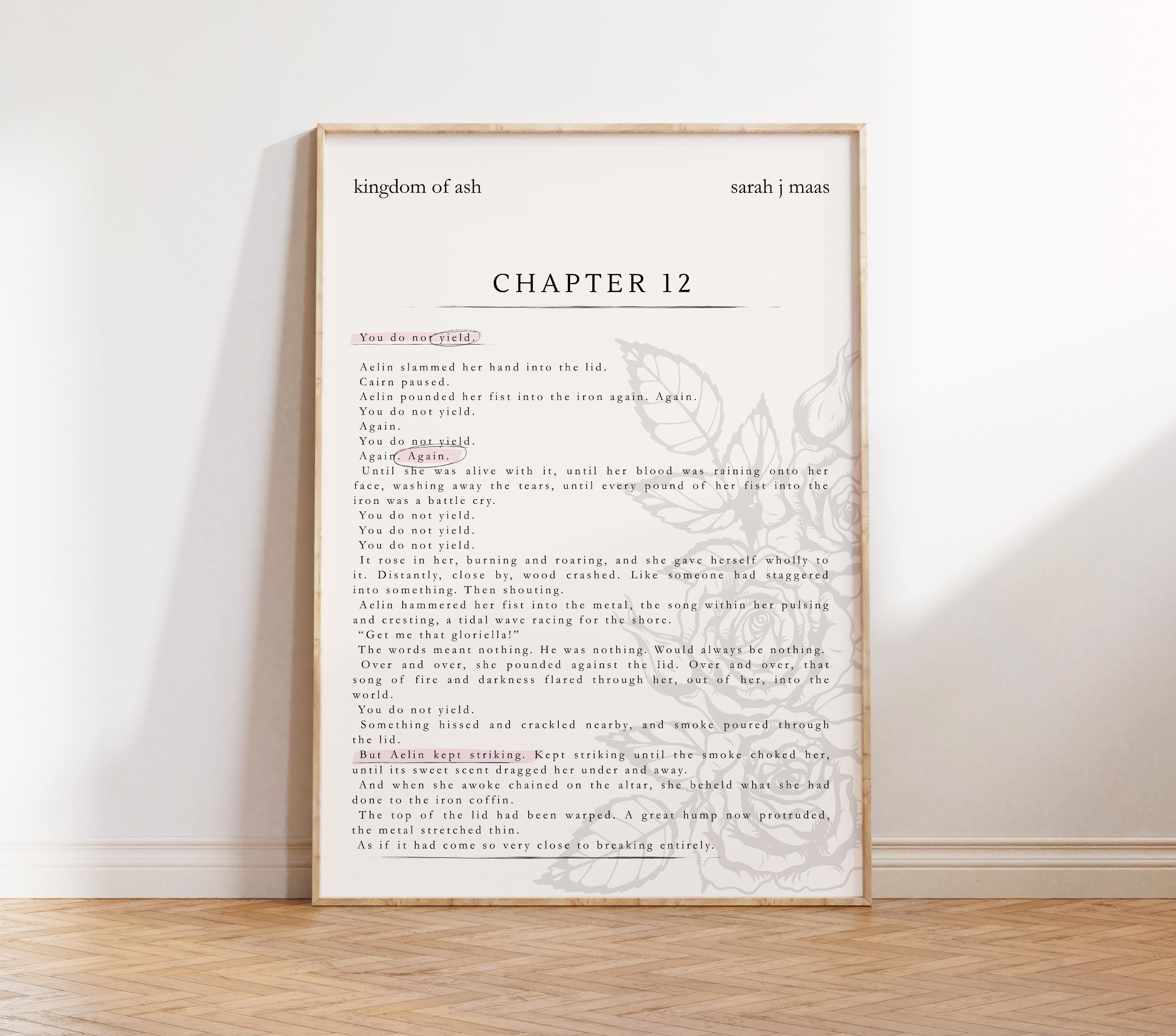TOG Throne of Glass Quote Fireheart Print Gift Booktok Inspiration ...