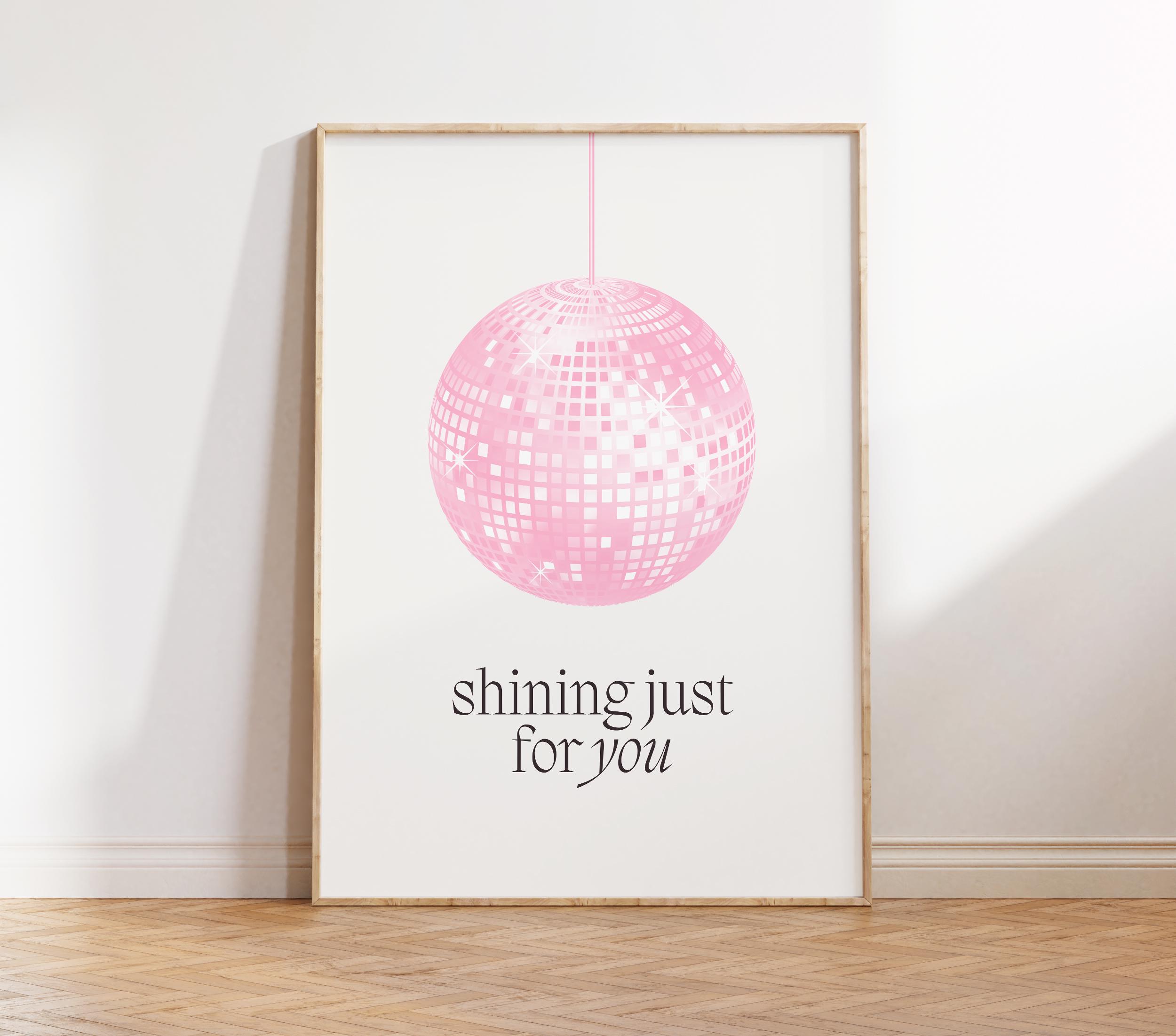 Mirrorball Quote Print Preppy Girly Typography Poster Inspirational ...