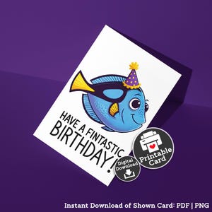 Printable Fish Birthday Card: 'fintastic' Ocean Under the Sea Themed ...