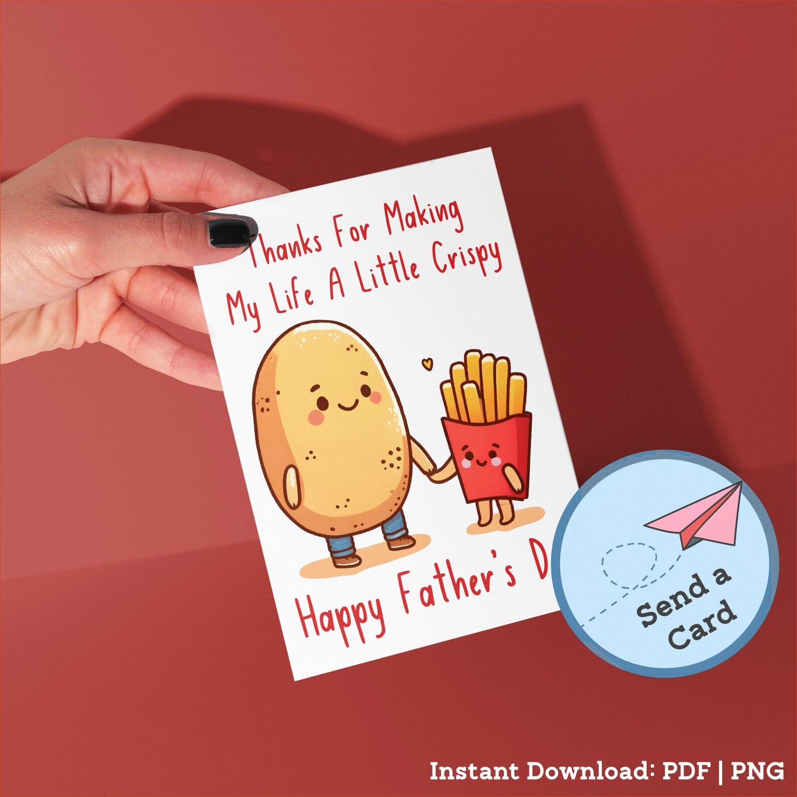 Printable Foodie Father's Day Card for Dad Who Loves French Fries to ...