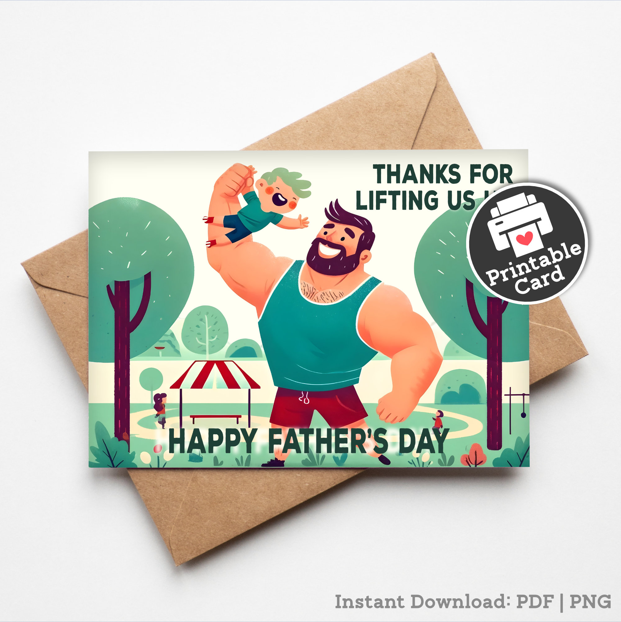 Printable Gym Father's Day Card for Fit Dad Who Loves the Gym Workout ...