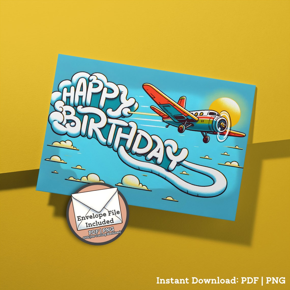 Printable Pilot Birthday Card Airplane Themed for Pilot Friend Aviation ...