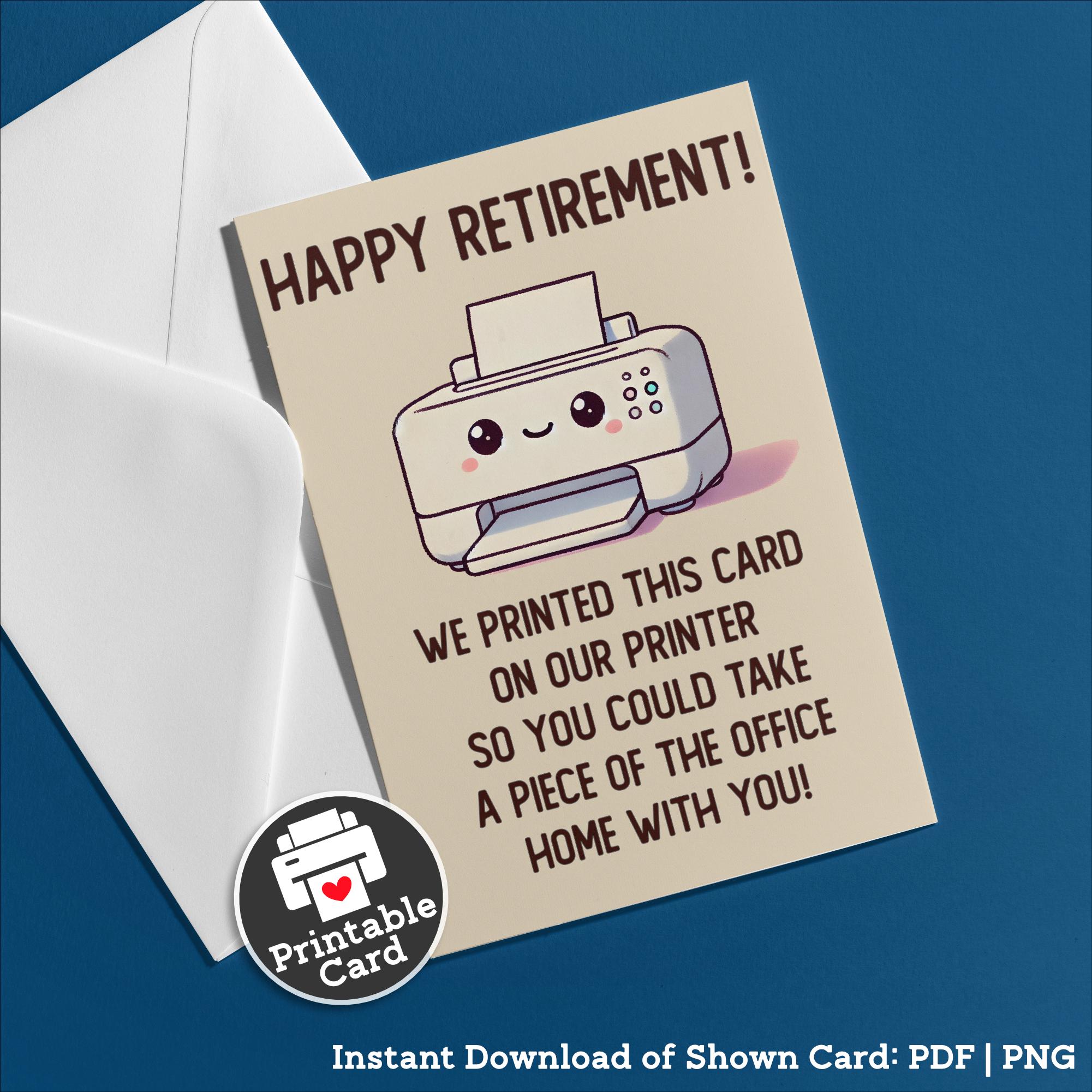 Printable Retirement Card for Manager Last Minute Gift for Office ...