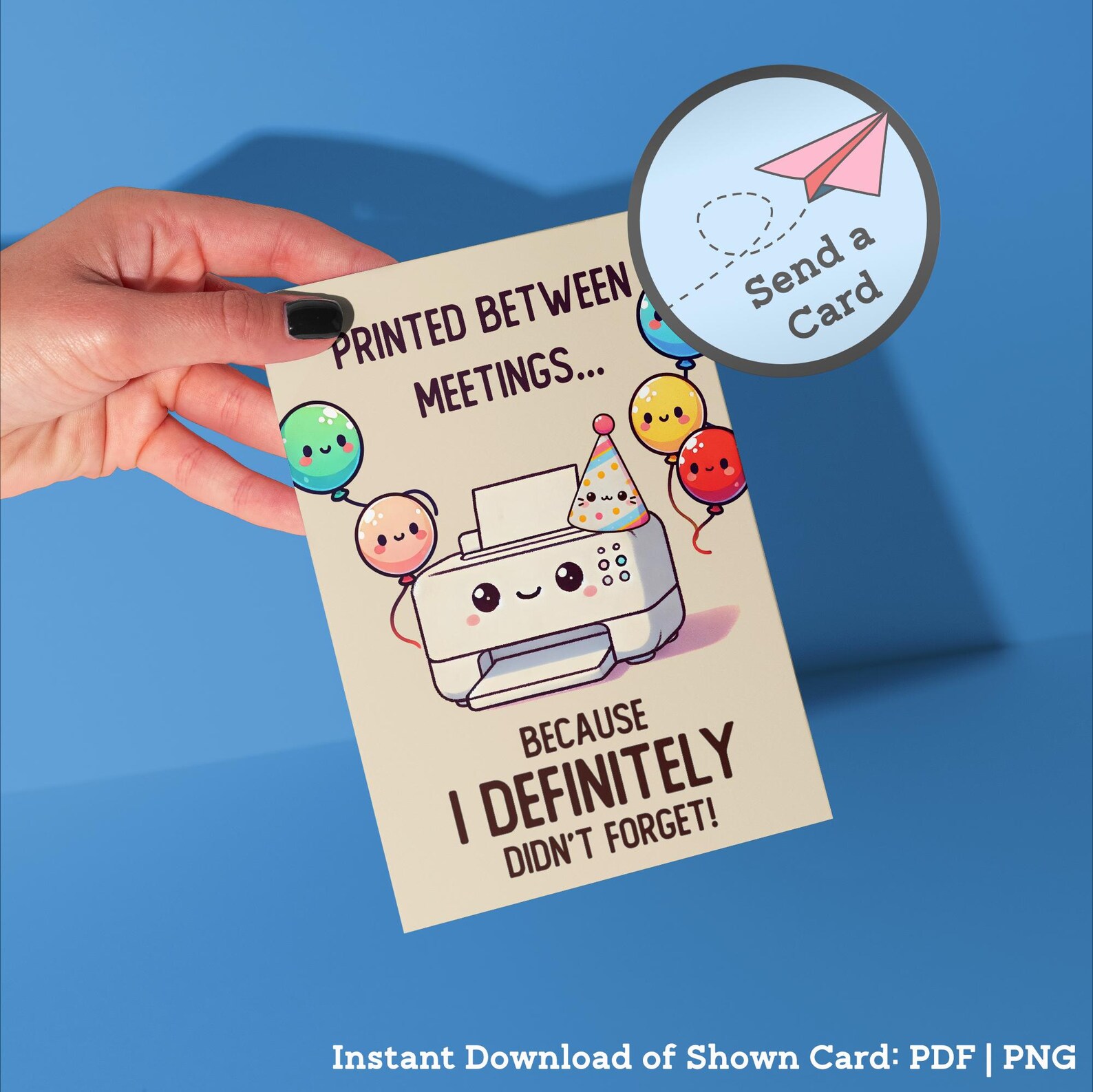 Printable Boss Birthday Gift Last Minute Card for Office Friend ...