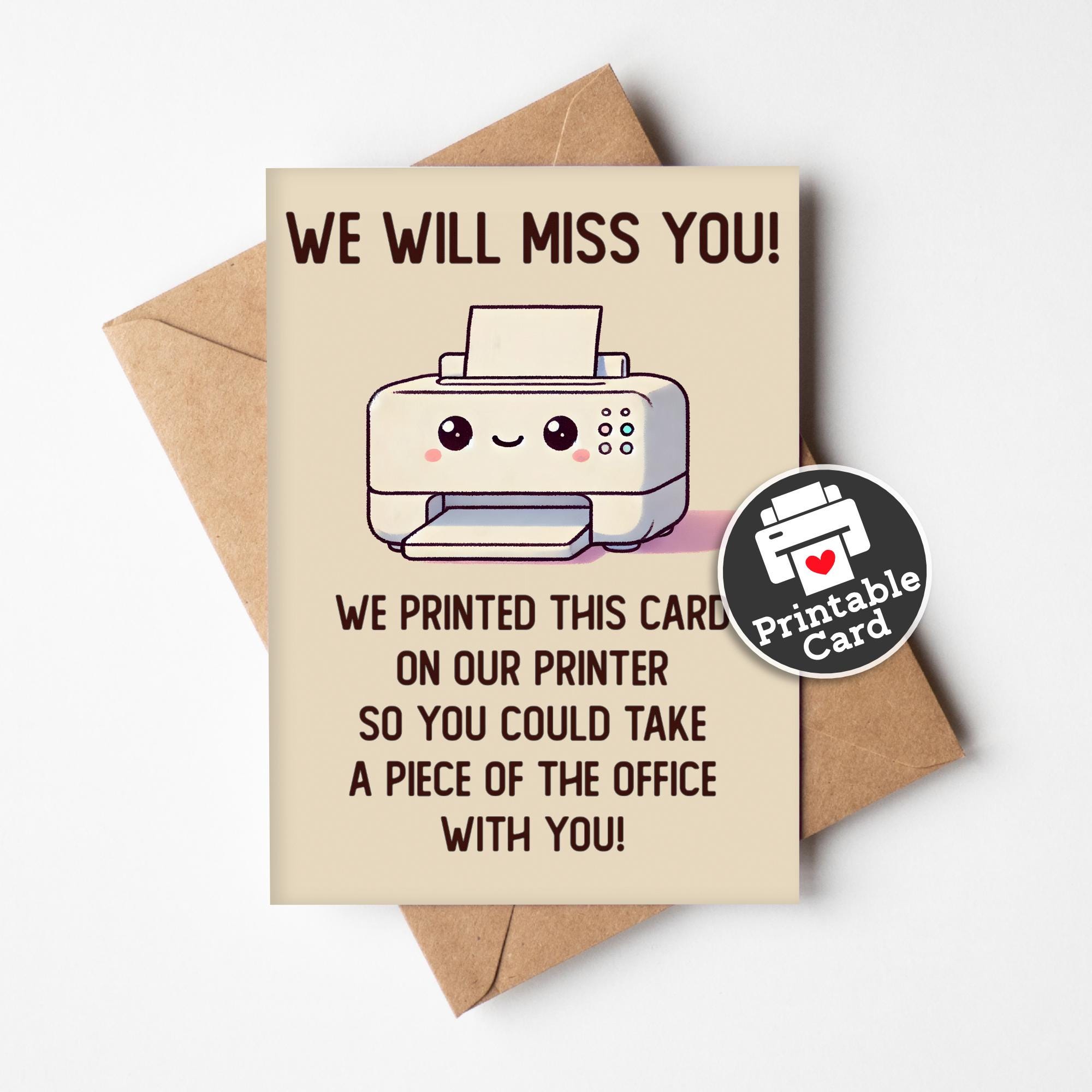 Printable Going Away Card for Manager Last Minute Gift for Office ...