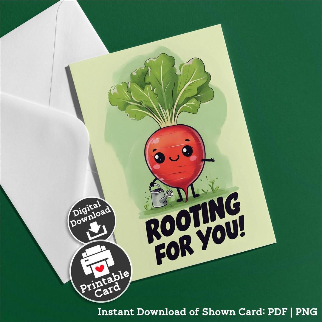 Printable Pun Encouragement Card for Competition Gift Gardening Themed ...