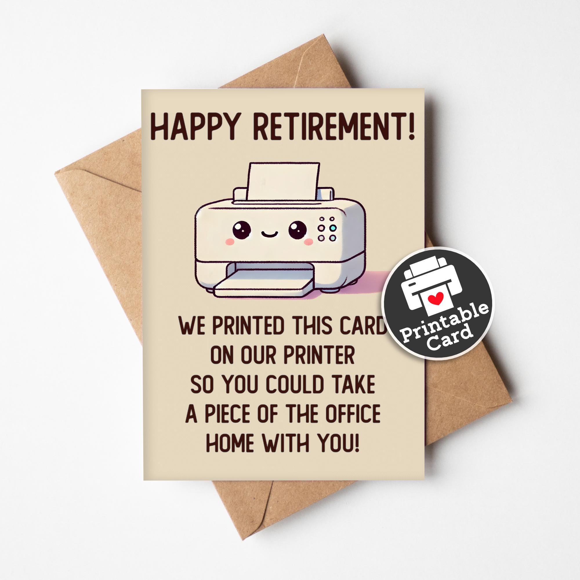 Printable Retirement Card for Manager Last Minute Gift for Office ...