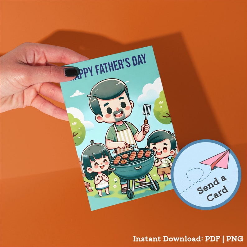 Printable BBQ Father's Day Card for Dad Who Loves to Host BBQ and ...