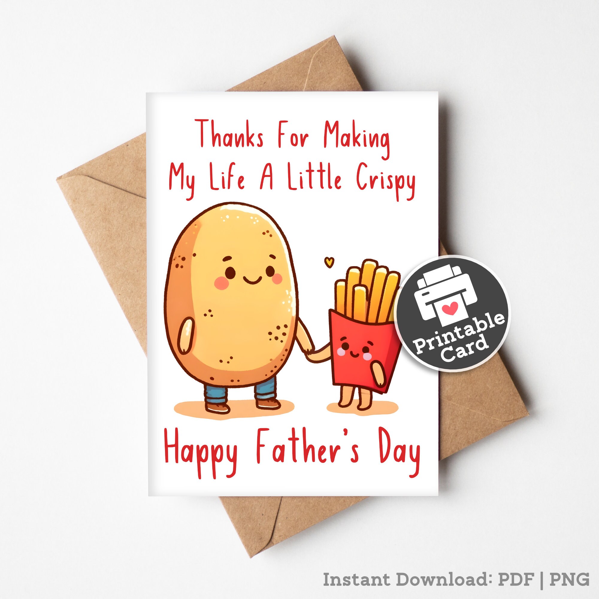 Printable Foodie Father's Day Card for Dad Who Loves French Fries to ...