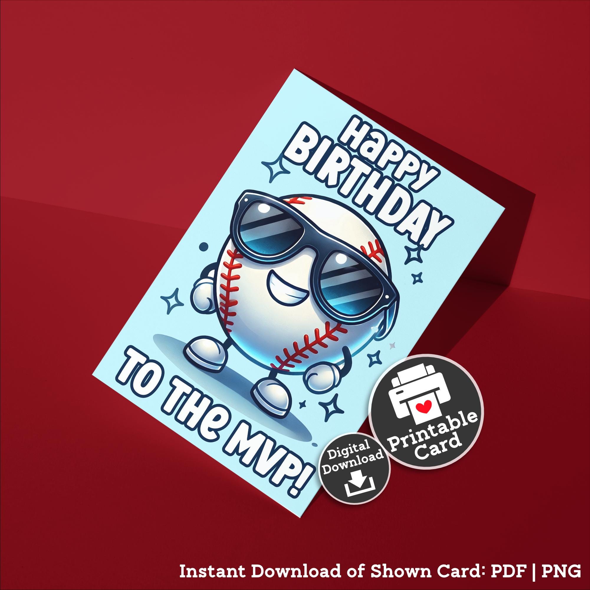 Printable Baseball Birthday Card for Baseball Coach Birthday Gift for ...