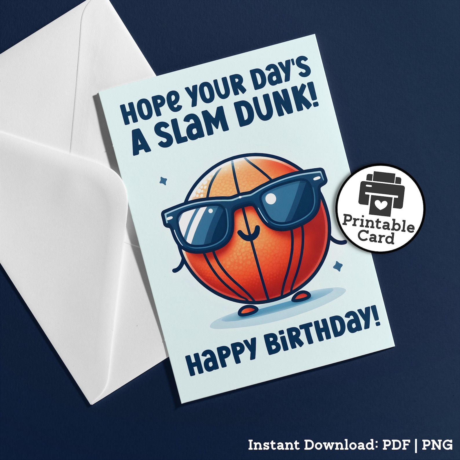 Printable Basketball Birthday Card for Birthday Kid Who Loves ...