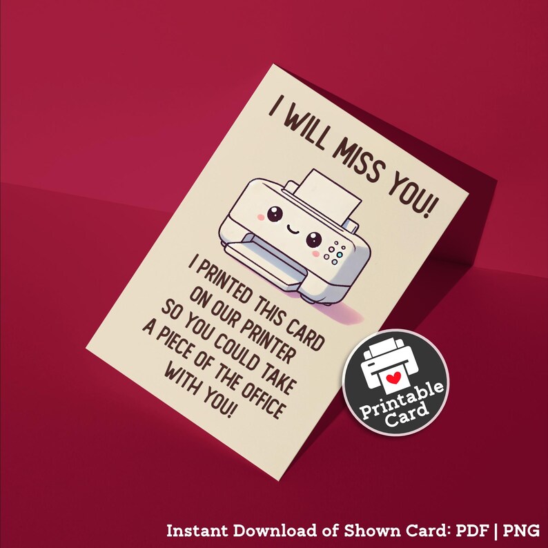 Printable Going Away Card for Coworker Last Minute Gift for Office ...