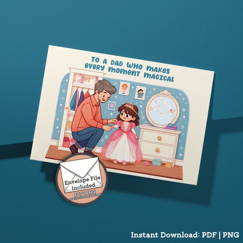 Printable Princess Father's Day Card for Dad Who Loves to Play Princess ...