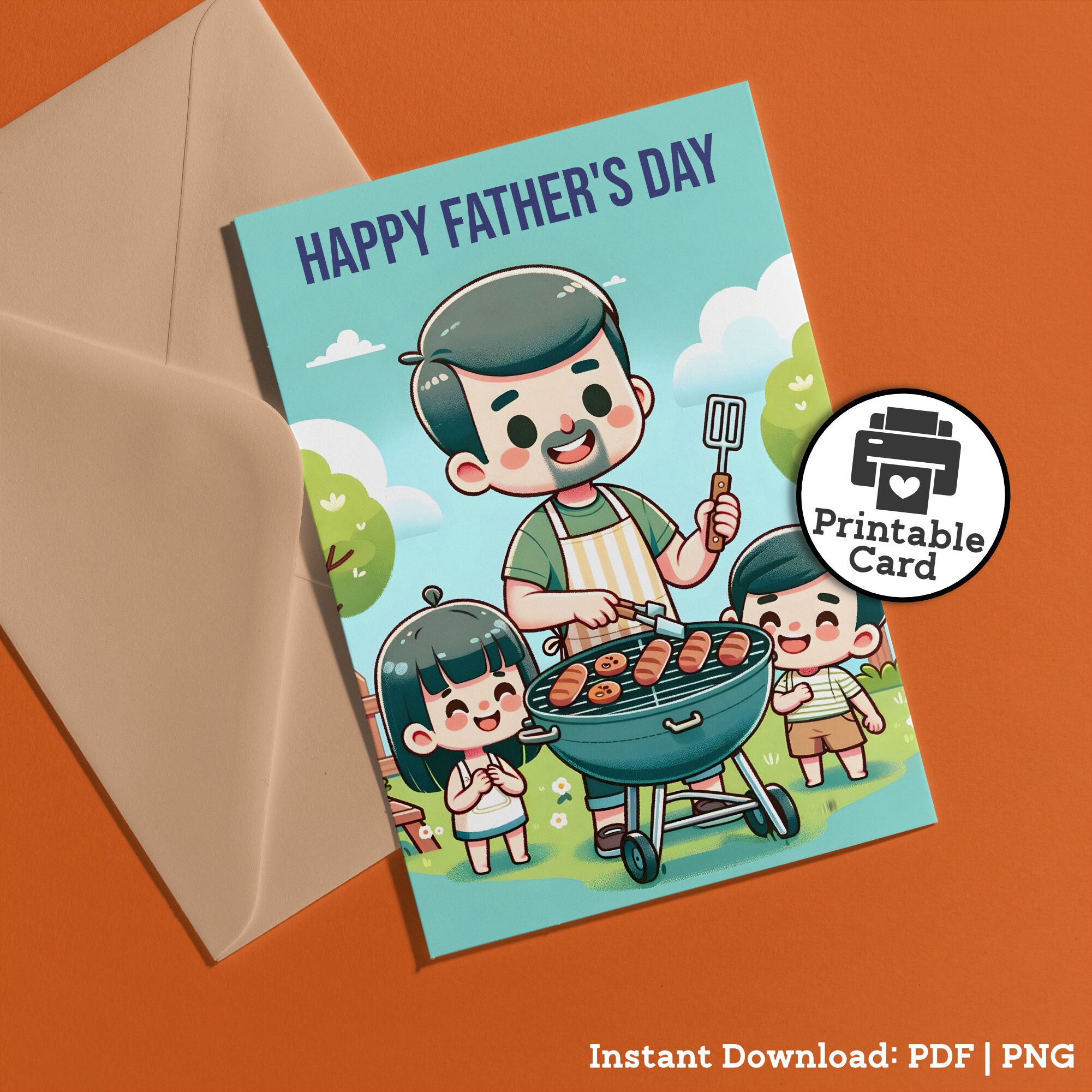 Printable BBQ Father's Day Card for Dad Who Loves to Host BBQ and ...