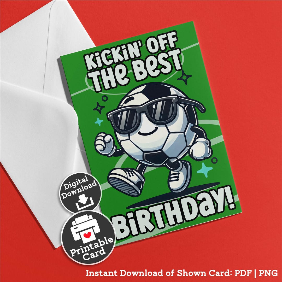 Printable Soccer Birthday Card for Soccer Coach Birthday Gift for ...