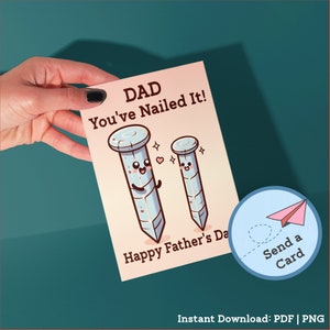 Printable Nail Father's Day Card for Dad Joke Who Loves Carpentry Fix ...