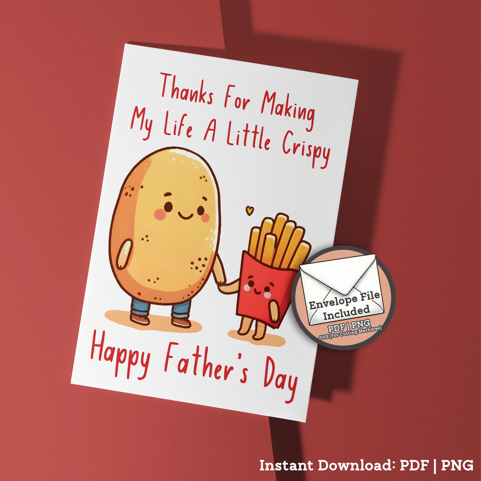 Printable Foodie Father's Day Card for Dad Who Loves French Fries to ...