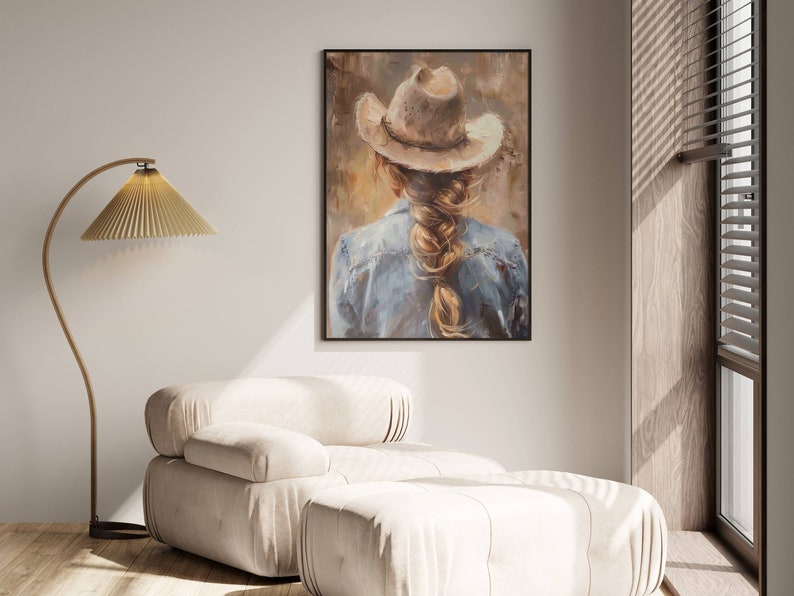 Cowgirl Wall Art, Neutral Western Wall Print, Country Aesthetic ...