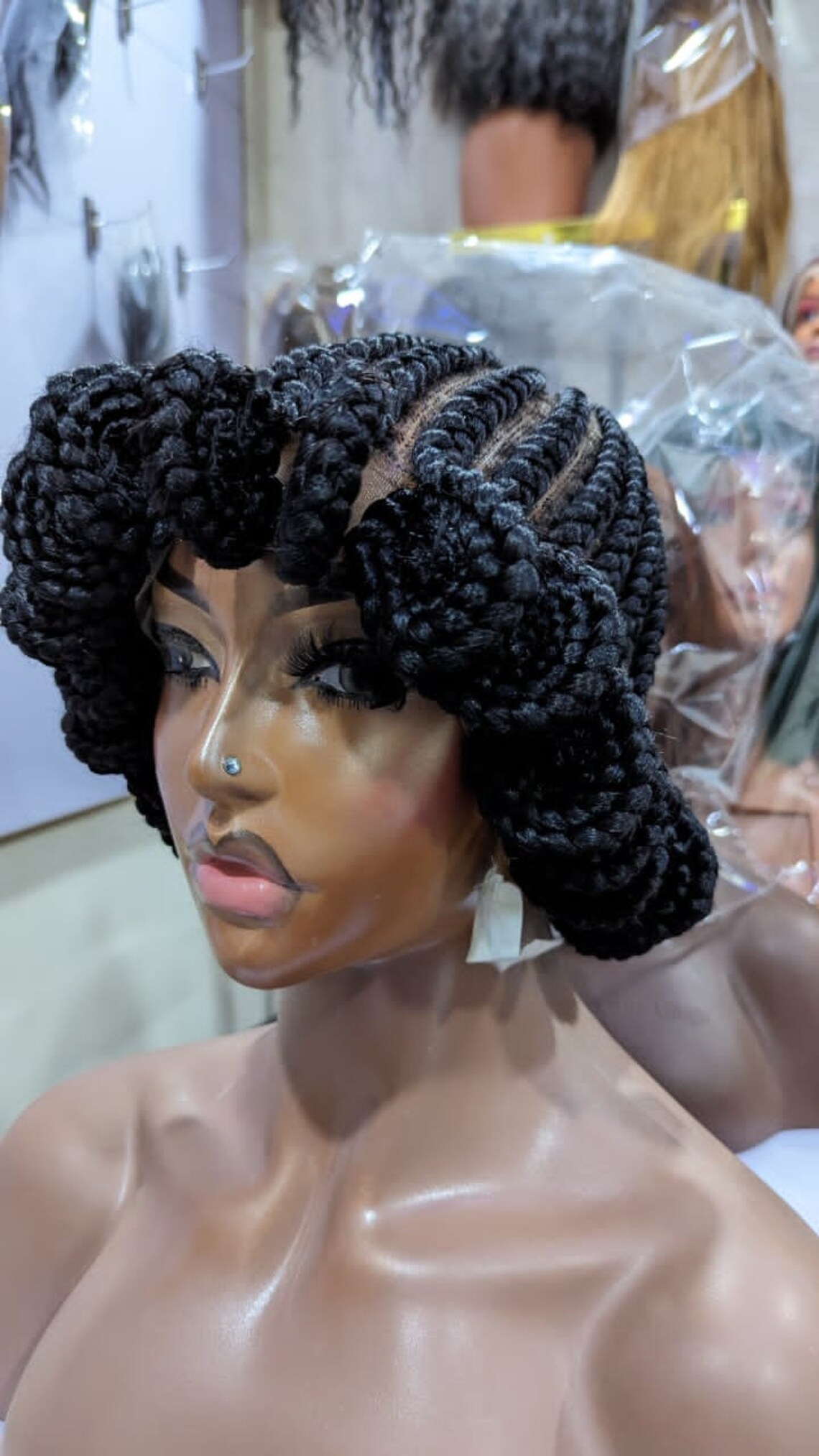 Ade Korfball,doughnut Braided Wig With Full Lace - Etsy