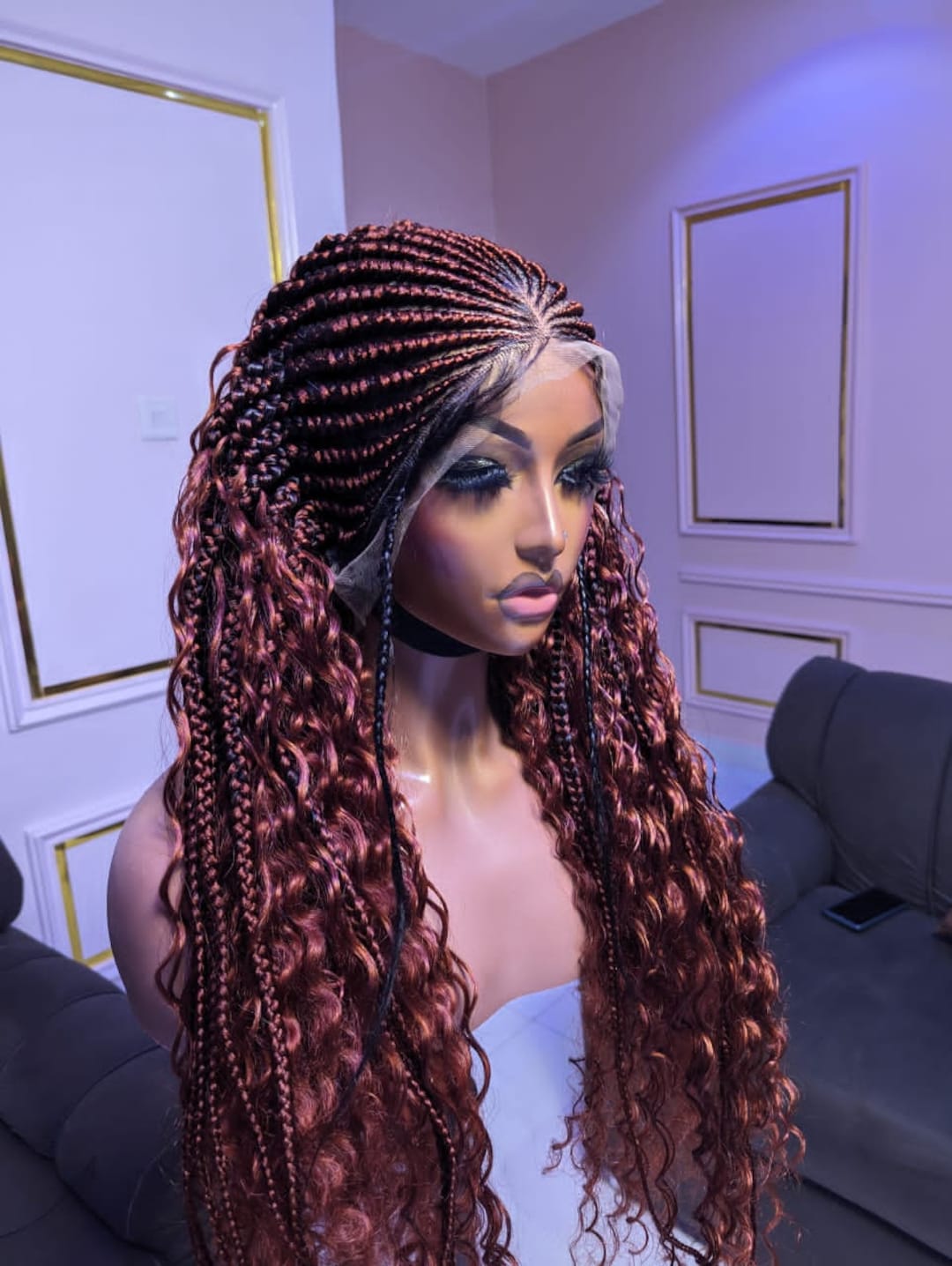 All Back Ghana Weaving Goddess Braided Wig - Etsy