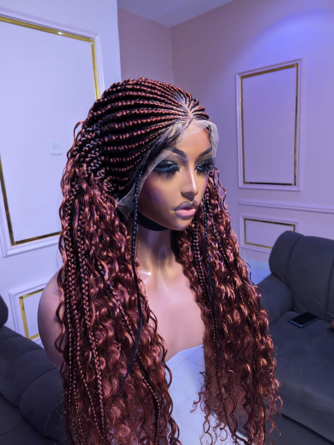 All Back Ghana Weaving Goddess Braided Wig - Etsy