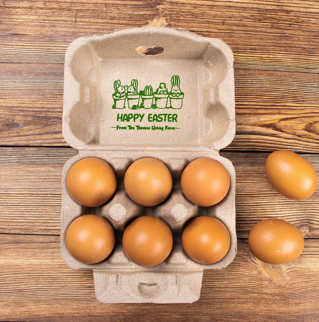 Custom Egg Carton Box Stamp,farm Fresh Name Stamp, Egg Cartons Gift ...