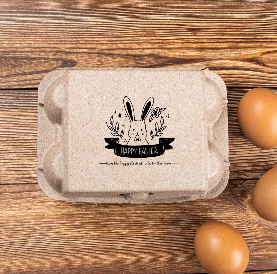 Custom Egg Carton Box Stamp,farm Fresh Name Stamp, Egg Cartons Gift ...