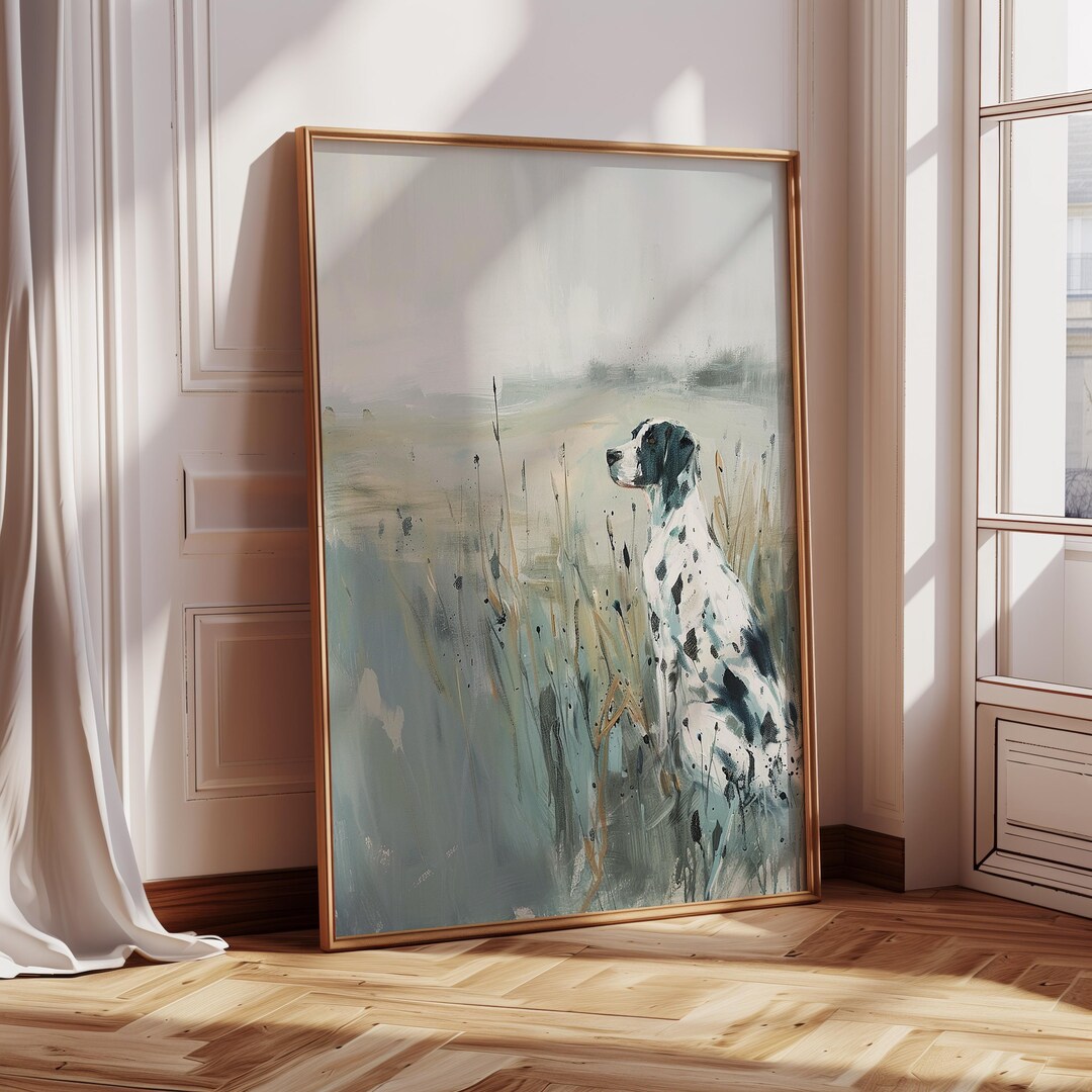 Dog Pointer Oil Painting Wall Art Print Digital Download Animals, Dog ...