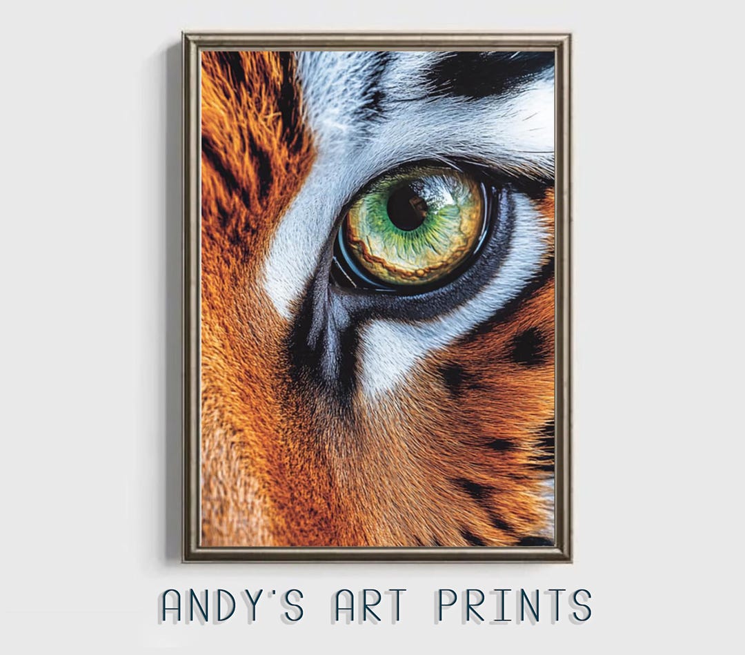 Tiger Eye Wall Art Close up Oil Painting Animal Lover Portrait ...