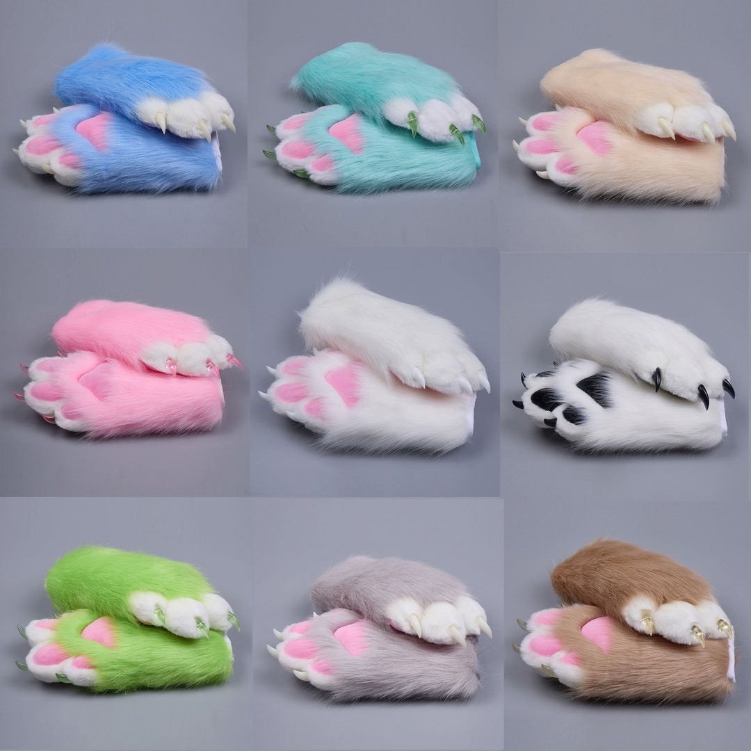 Handmade Fursuit Cat Paws Gloves Furry Paws Costume Cosplay Fursuit ...