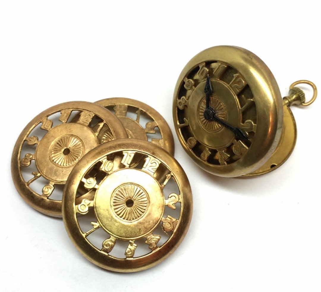 3 Clock Face Brass Findings Unique & Totally Different - Etsy