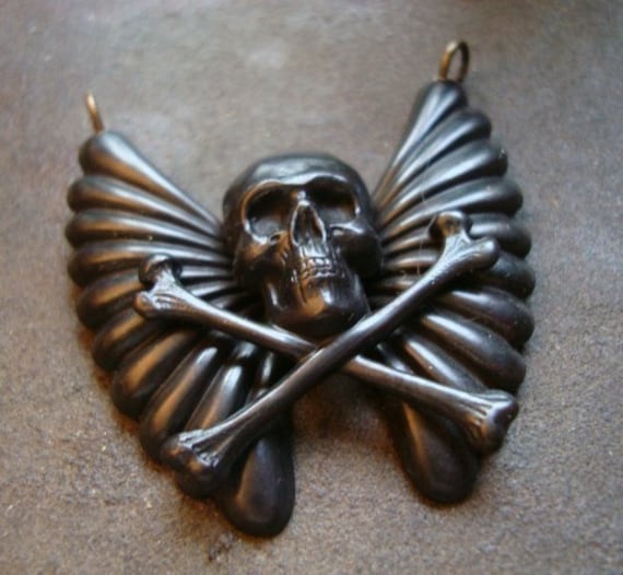 Gothic Winged Skull Handmade Custom Pendant Jewelry Supply | Etsy