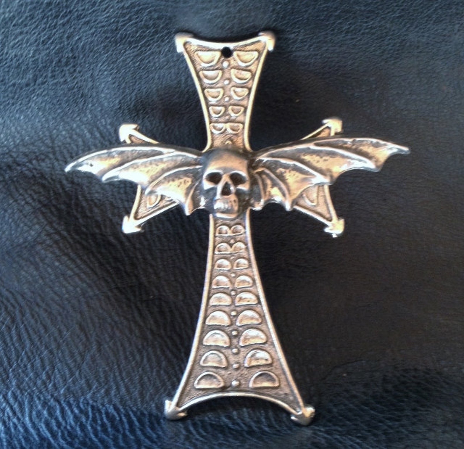 Cross, Large Metal Cross, 3 1/2" Long, Great Gothic Design, Leather ...